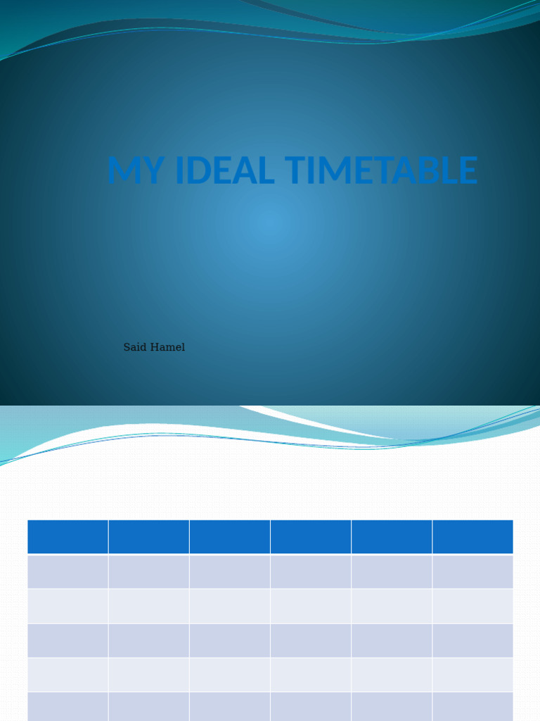 My Ideal Timetable | PDF
