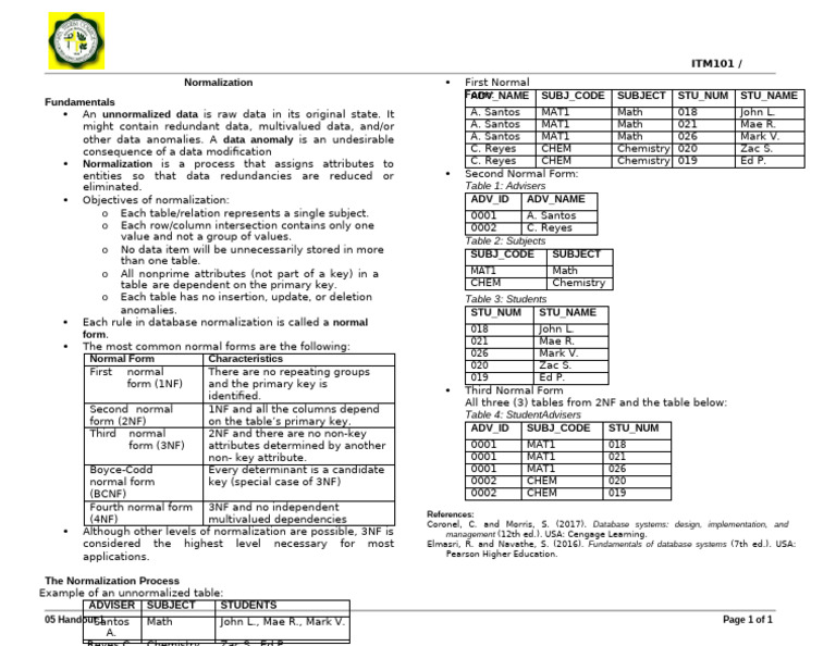 Week 7 - Module Handout | PDF | Data Management | Information Science