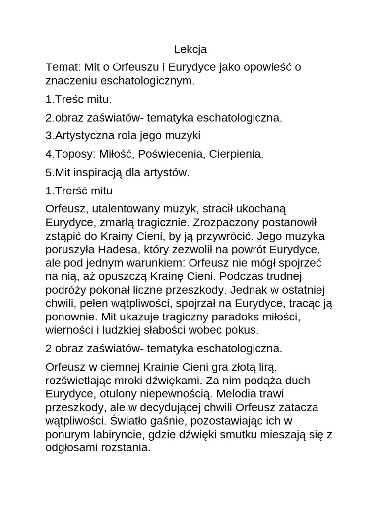 Mitologia Temat 8 | PDF