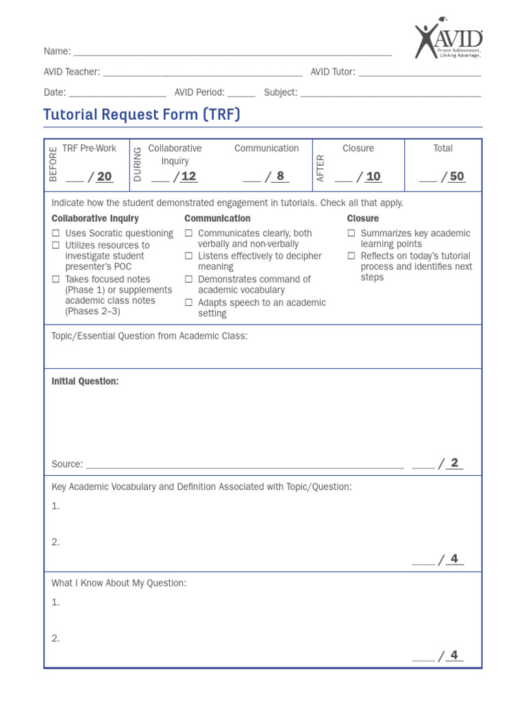 New TRF Form | PDF | Question | Critical Thinking