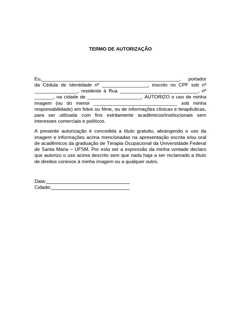 Termo de Autorização | PDF