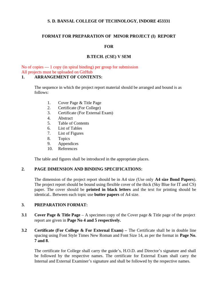 B.Tech Minor Project Report Format | PDF | Software Testing | System