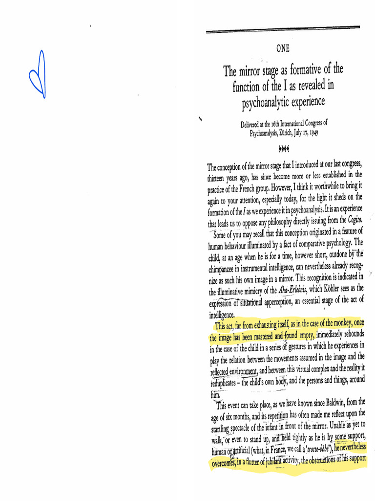 Lacan Mirror Stage | PDF