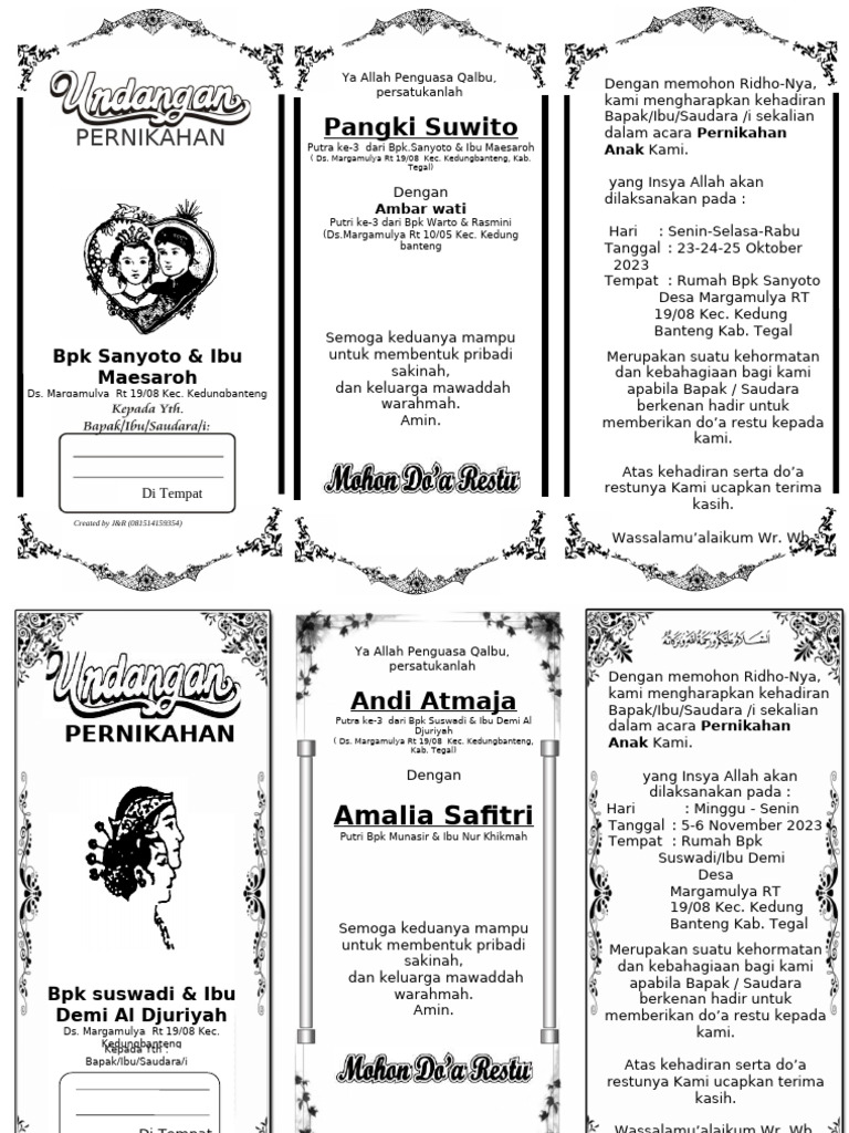 Undangan Nikah A4 Yuni | PDF