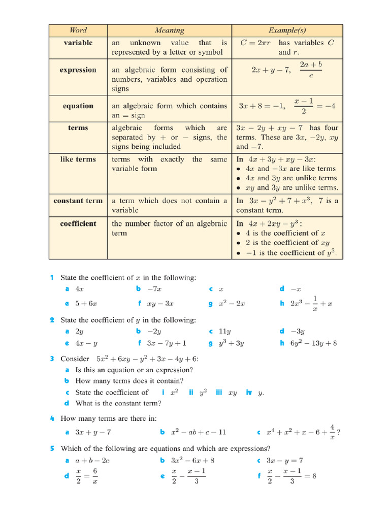 Number Lines and Algebraic Expressions | PDF | Computers
