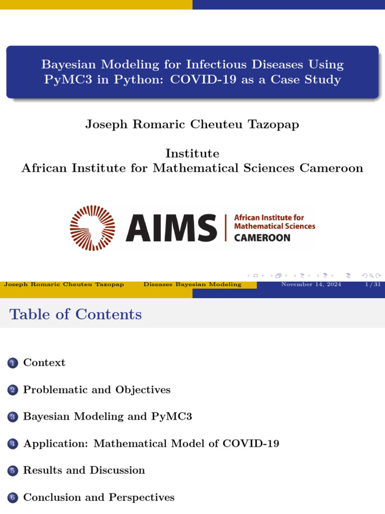 Bayesian Modeling For Infectious Diseases Using PyMC3 | PDF | Bayesian Inference | Markov Chain