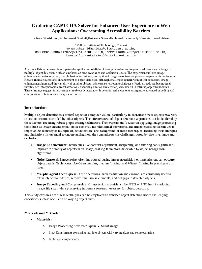 Exploring CAPTCHA Solver For Enhanced User Experience in Web Applications | PDF | Data ...