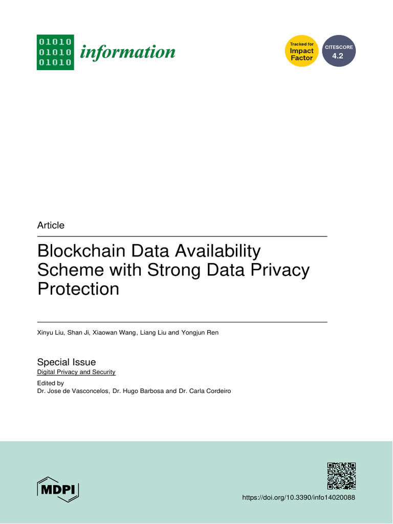 Blockchain Data Availability Scheme With Strong Data Privacy Protection ...
