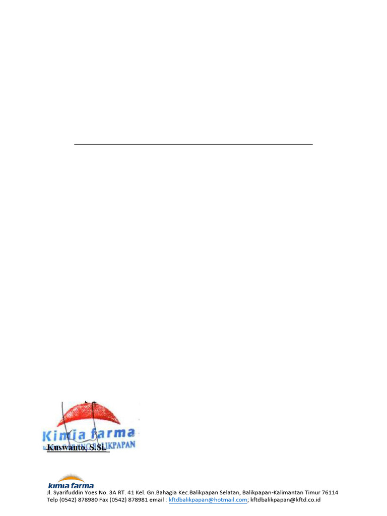 Formulir Noo KFTD Balikpapan 2022 Farma Medical | PDF