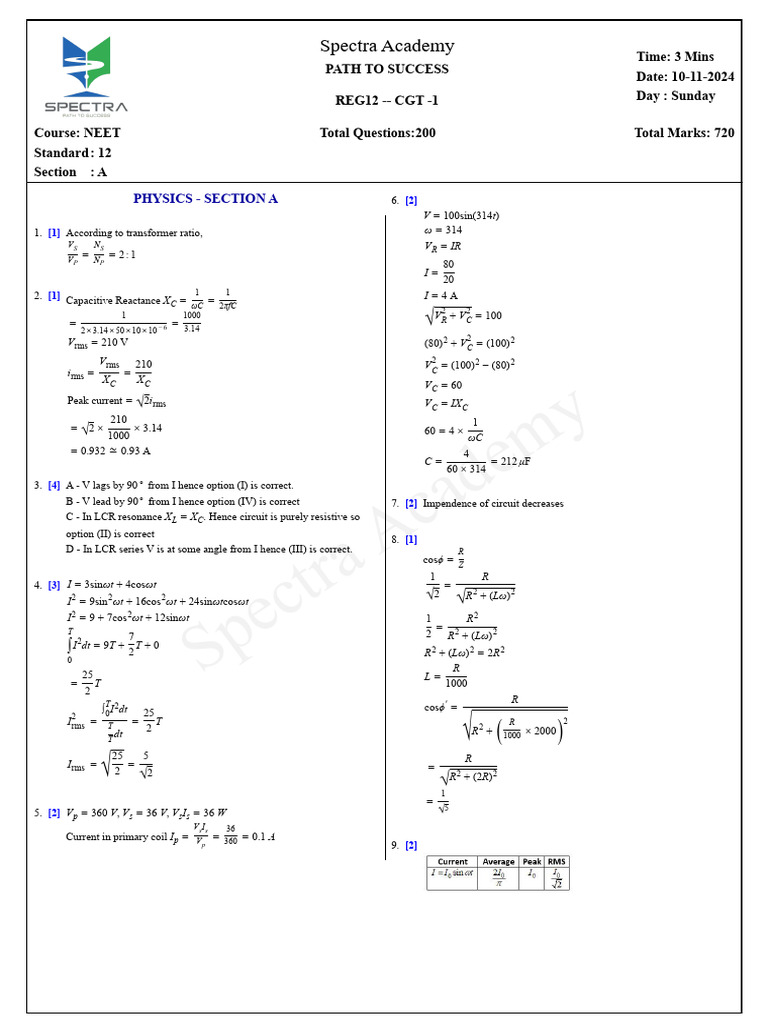 REG_XII_NEET_CGT-1_Solution | PDF | Adsorption | Chemical Polarity