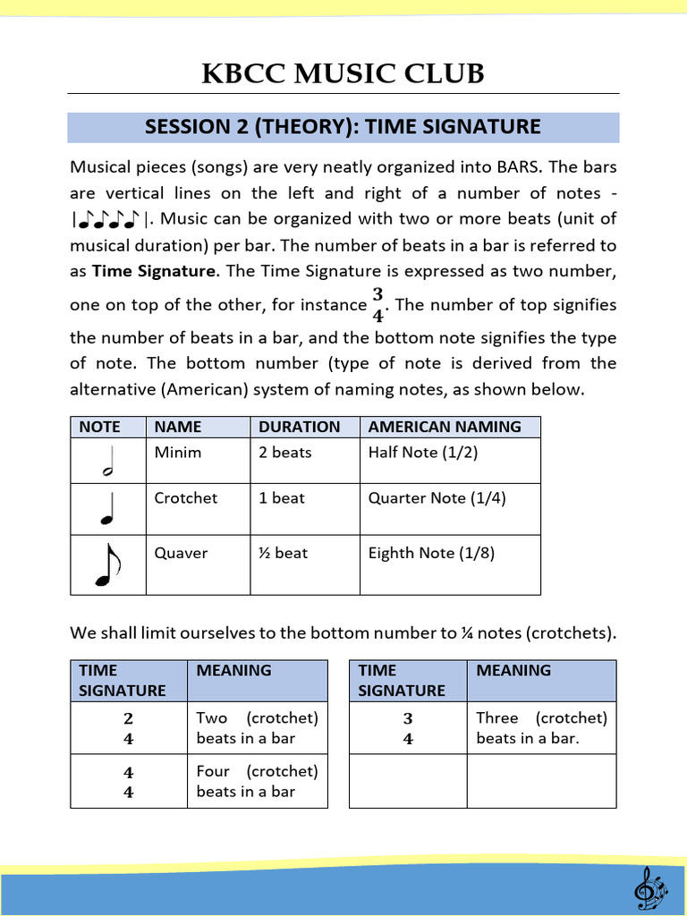 Session 3 - Time Signature | PDF