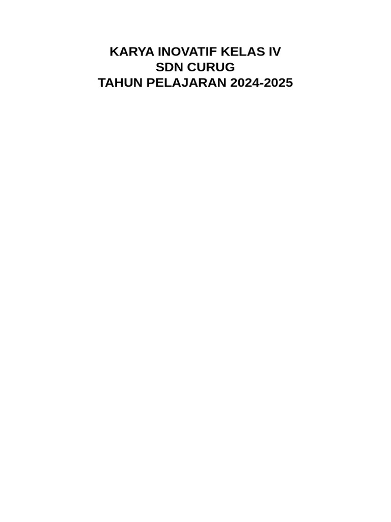 Karya Inovatif Kelas Vi | PDF | Seni