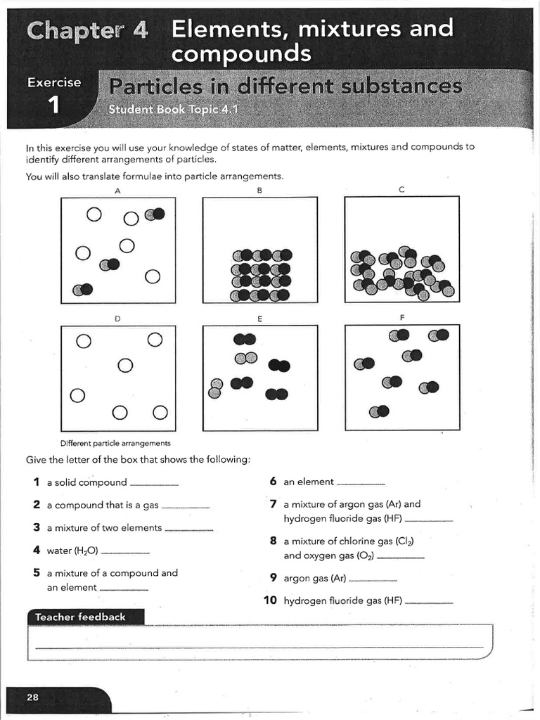 Element, Mixtures and Compound Worksheet | PDF