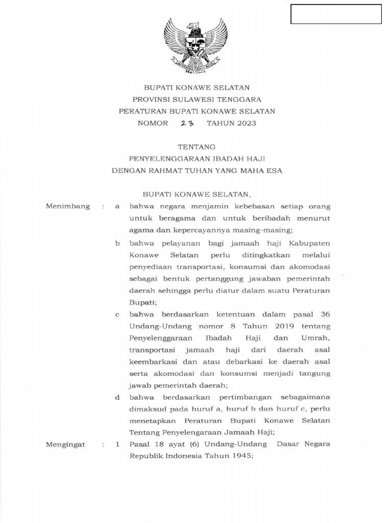 Perbup No. 23 Tahun 2023 | PDF