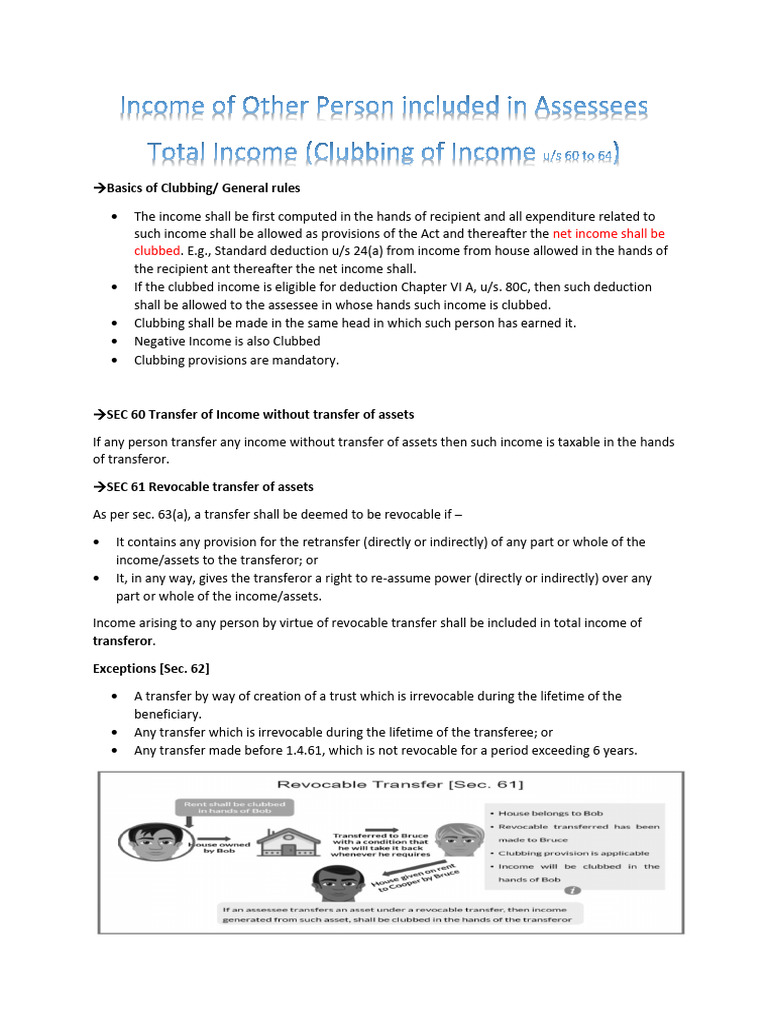 3.1 Clubbing Income of Other Person Included in Assesses-1 | PDF ...