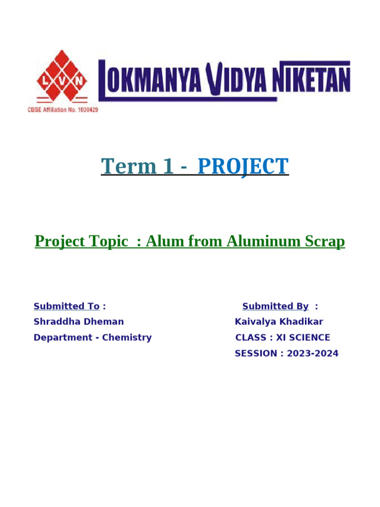 Project Front Page | PDF | Science & Mathematics