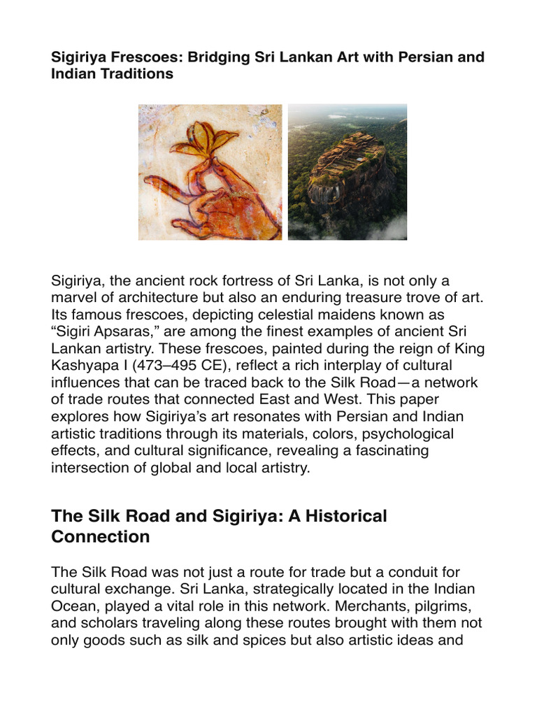 Sigiriya Frescoes - Bridging Sri Lankan Art With Persian and Indian Traditions PDF | PDF ...
