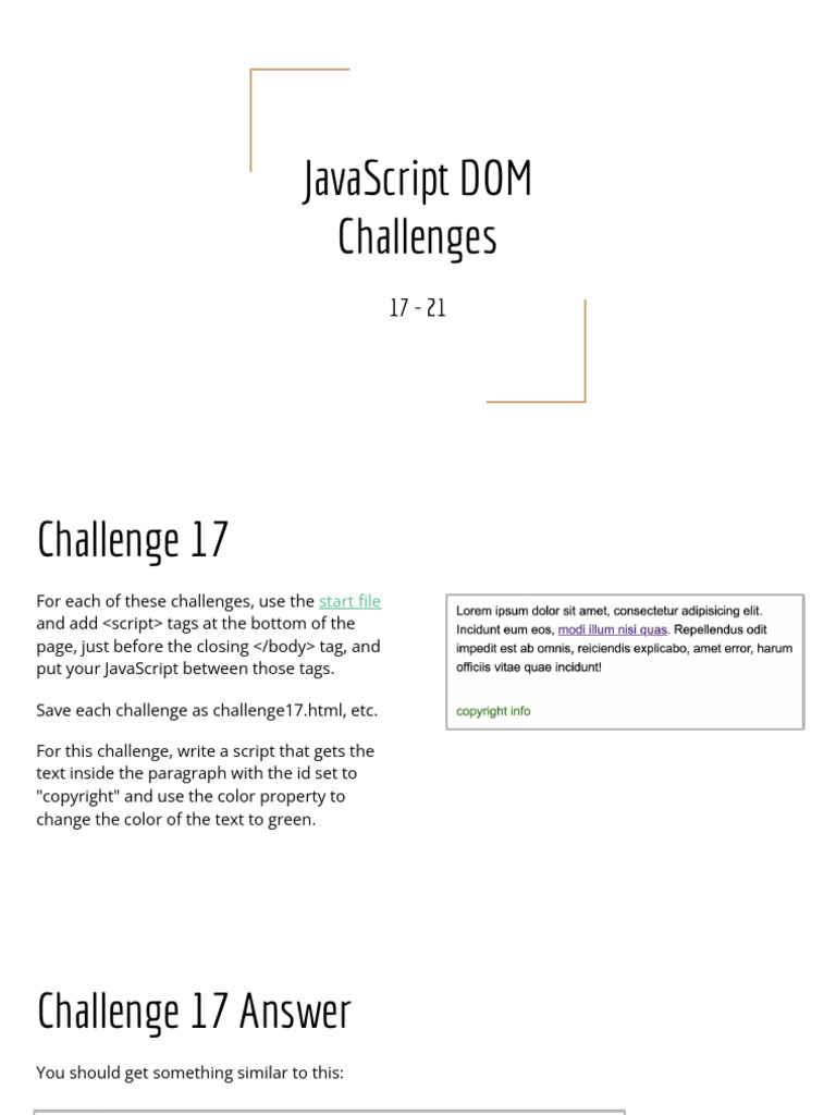 js Dom challenges | PDF