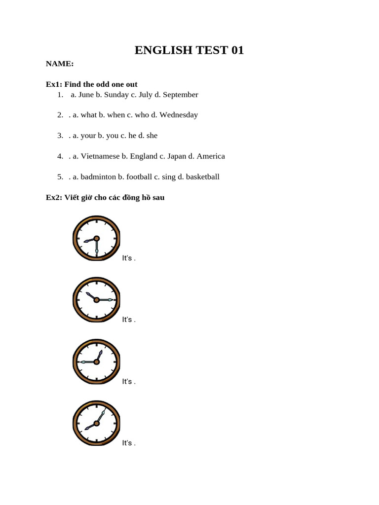 English Test 01 | PDF