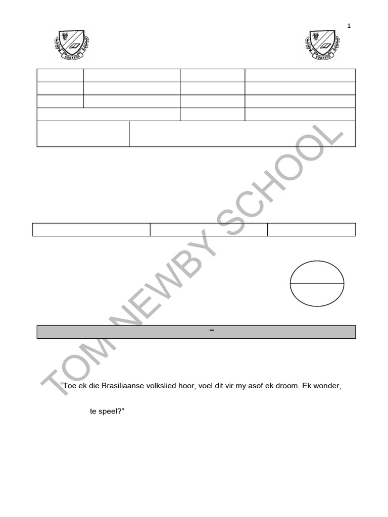 Grade 6 Afrikaans Script November 2022 | PDF