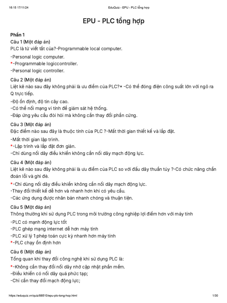 Epu - PLC T NG H P | PDF