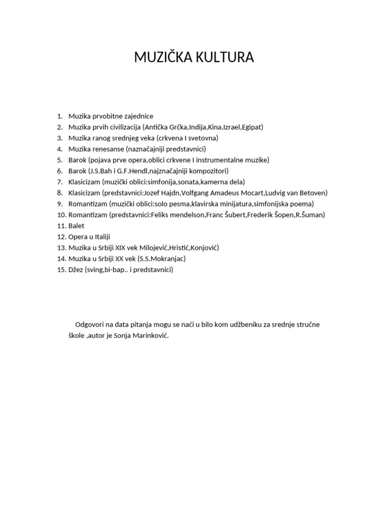 Muzicka Kultura | PDF