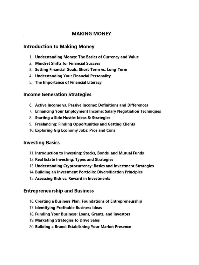 MAKING MONEY Real World Course | PDF | Investing | Marketing