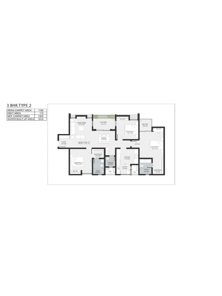 POE - 3 BHK Floor Plans | PDF