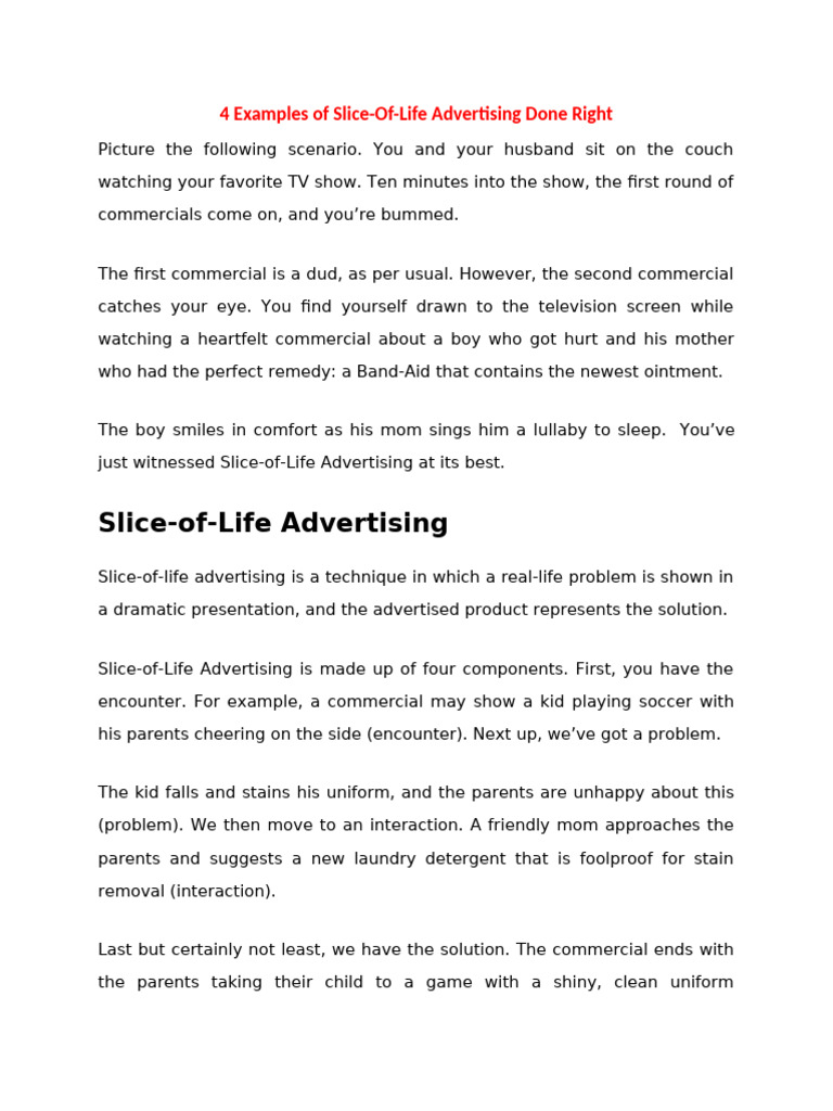 4 Examples of Slice-Of-Life Advertising Done Right | PDF | Social Science