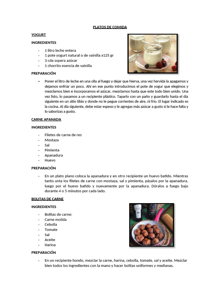 Platos de Comida | PDF | Caramelo | Cocinando