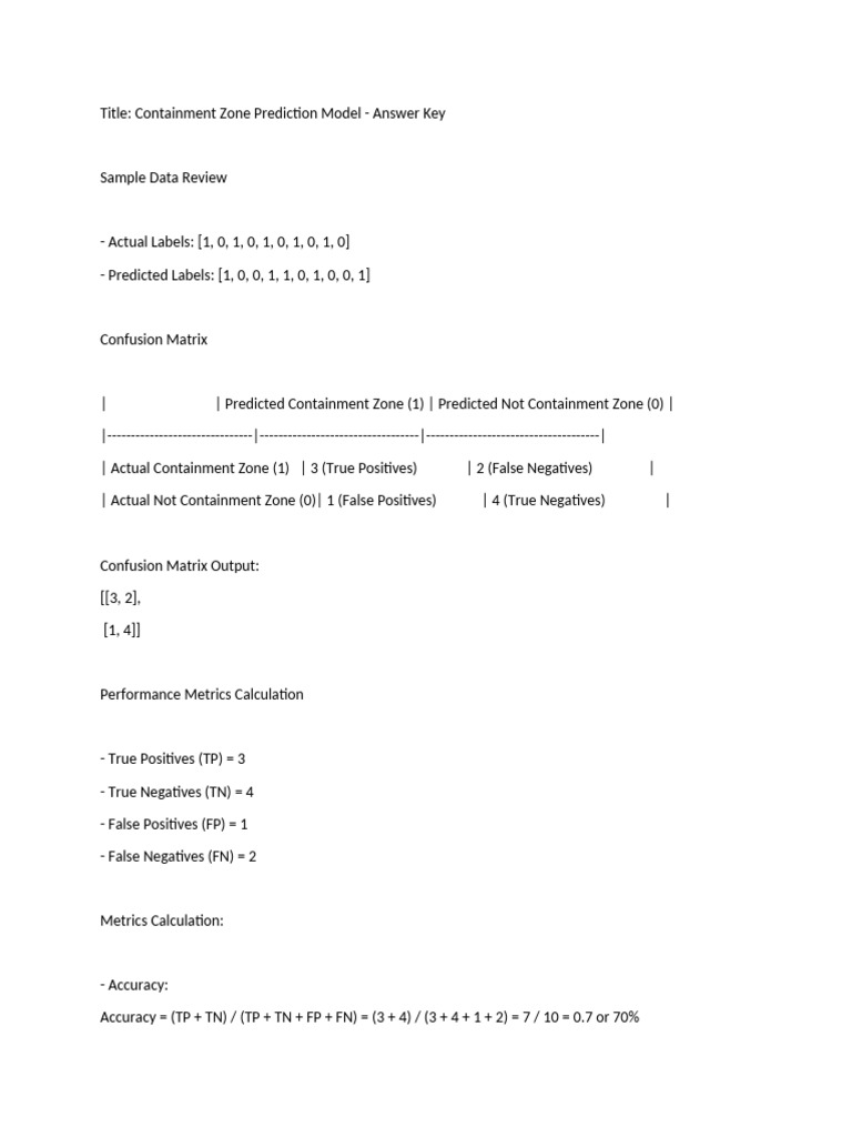 Confusion Matrix Activit Answer Key | PDF