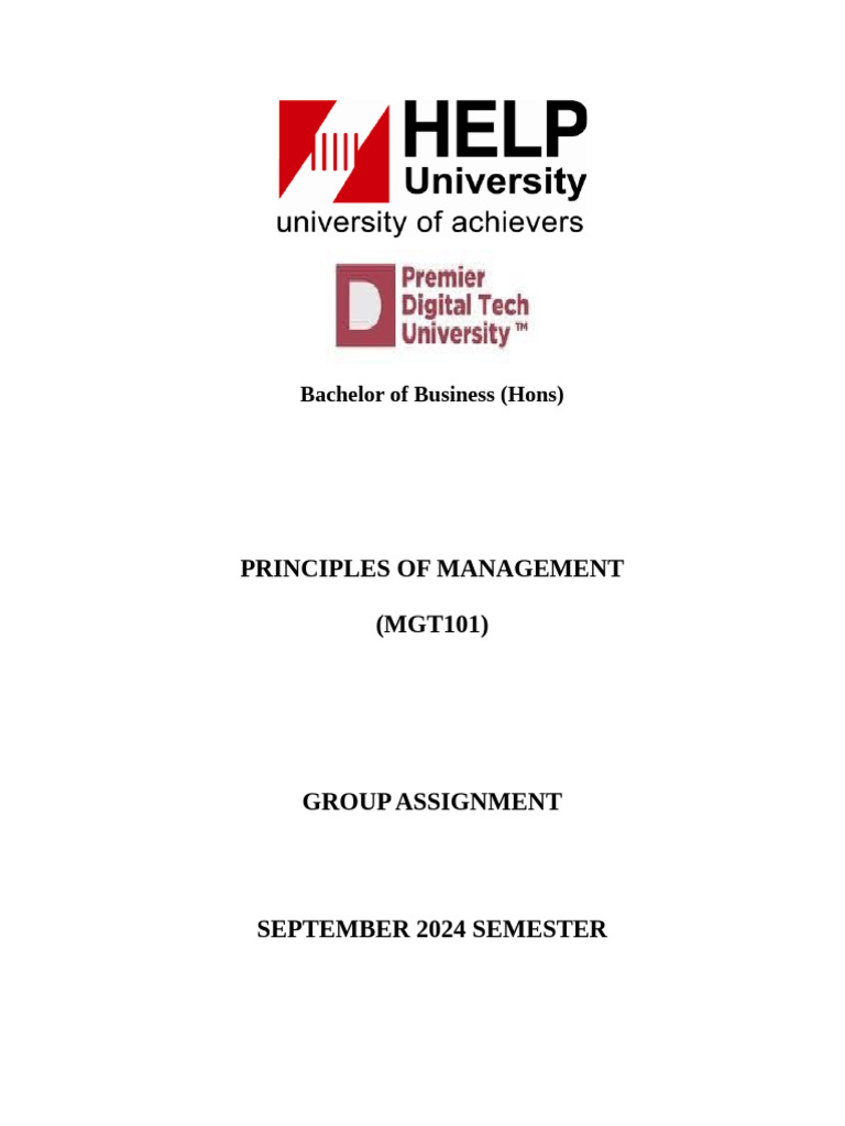 Group Assignment - MGT101 | PDF