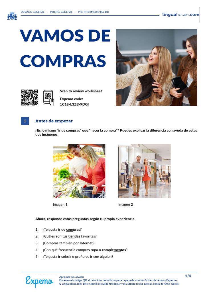 Vamos de Compras: Diálogos y Práctica | PDF