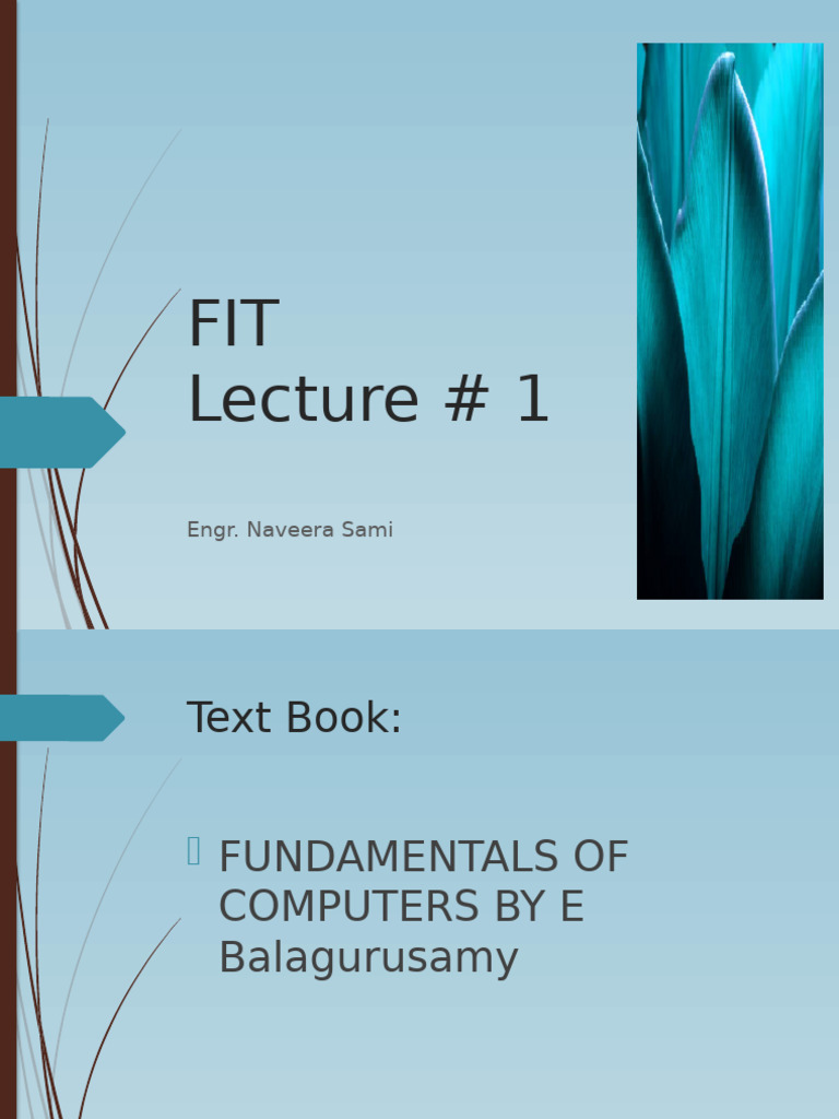 FIT Lect 1 | PDF
