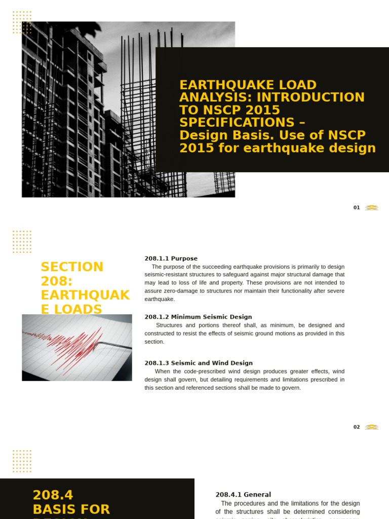 Earthquake Load Analysis Introduction To NSCP 2015 Specifications ...