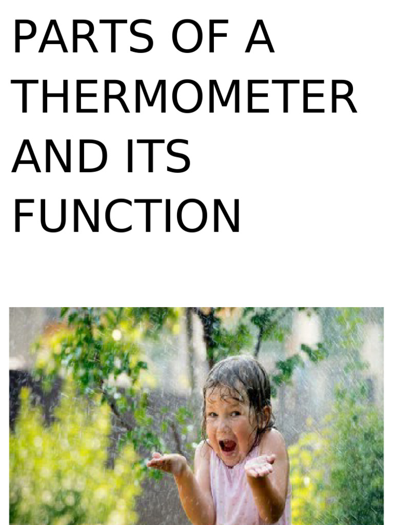 Parts of A Thermometer and Its Function Visual Aids | PDF | Teaching ...