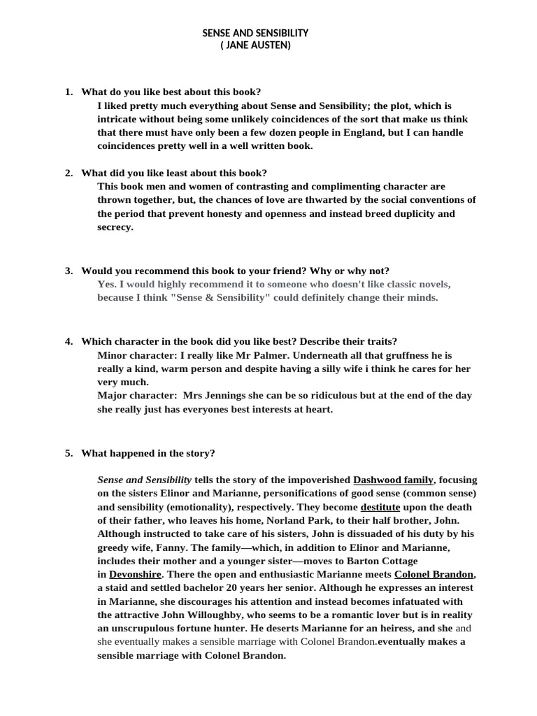 Sense and Sensibility | PDF | Sense And Sensibility | British Novels