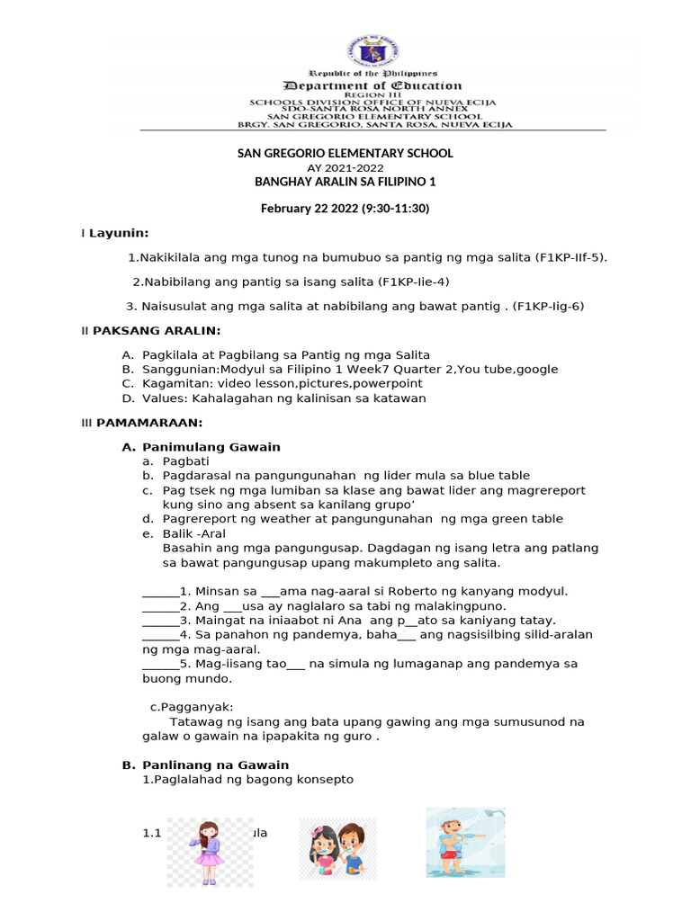 Filipino Lesson Plan COT | PDF