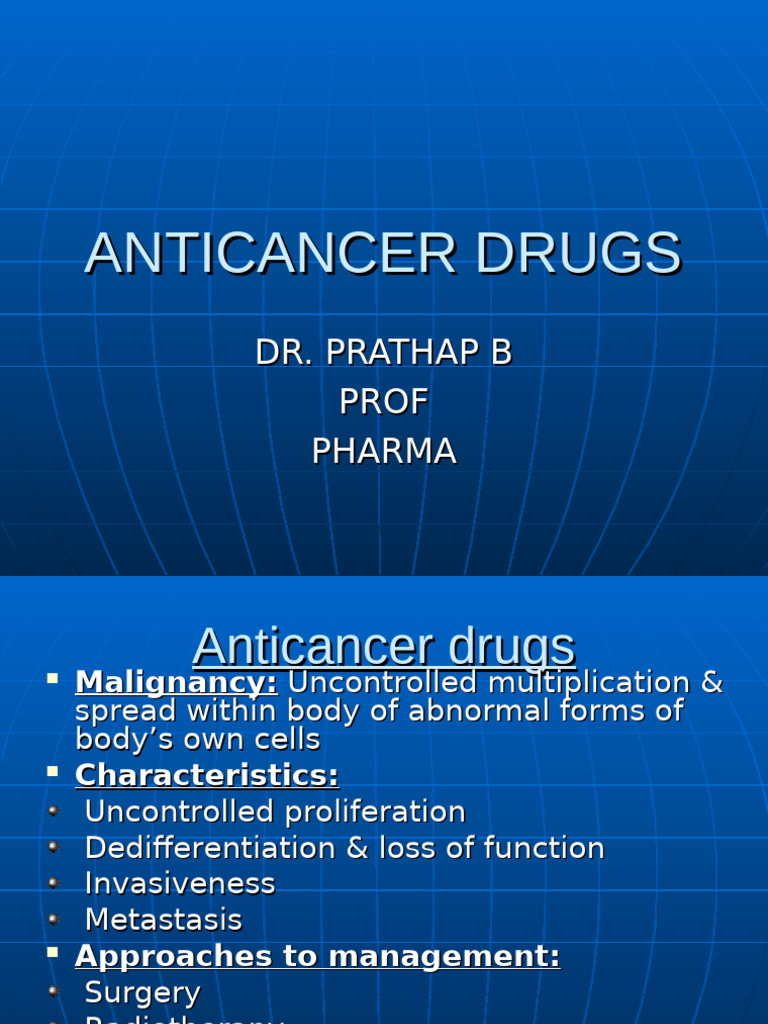 Anticancer Drugs. Pharma | PDF | Chemotherapy | Drugs