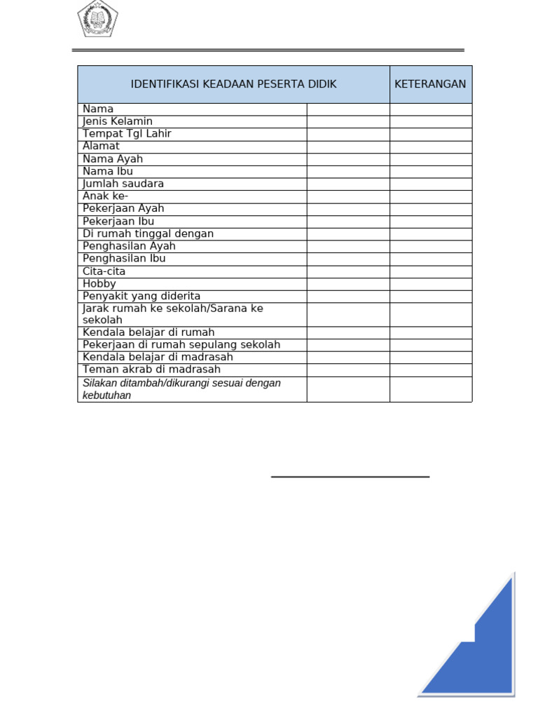 Identifikasi Data Peserta Didik | PDF
