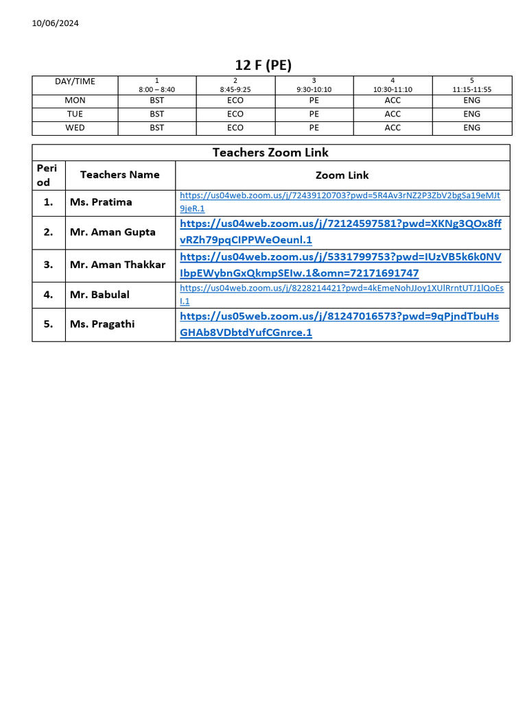 10th June 12th Class Online Tt-Final | PDF