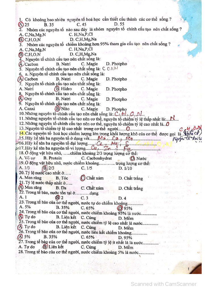 Trac-Nghiem-Sinh-Hoc-Dai-Cuong Le À 1452 | PDF