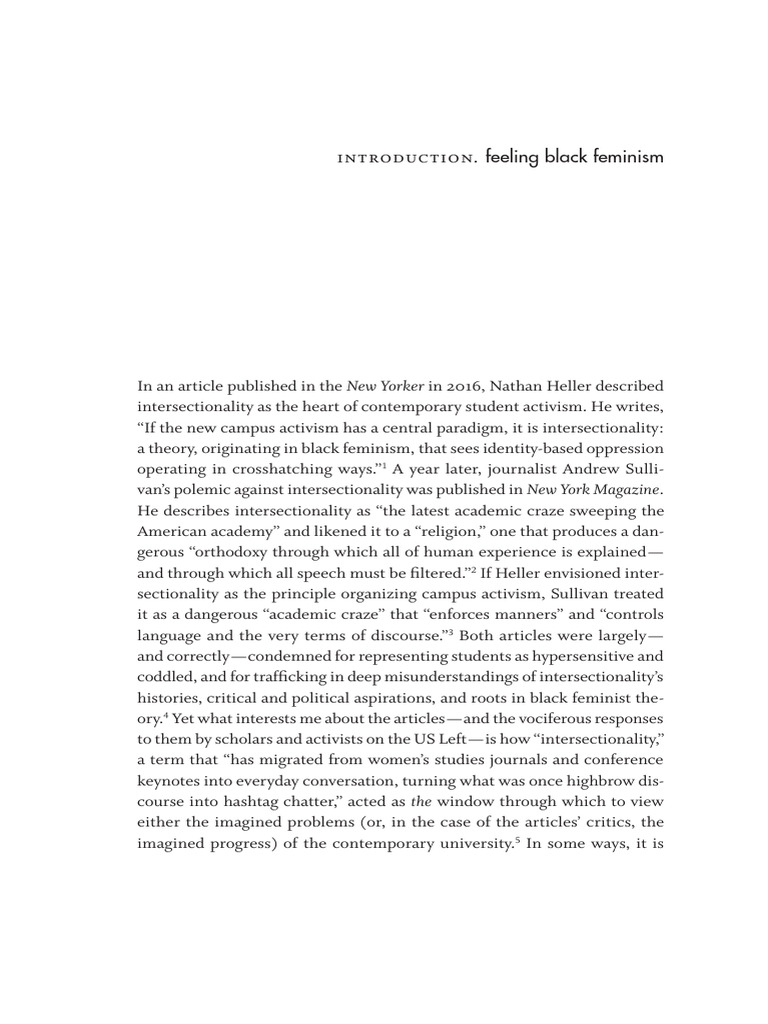Black Feminism Reimagined After Intersectionality - (Introduction. Feeling Black Feminism) | PDF ...