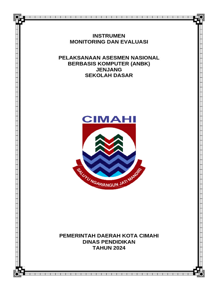 Instrumen Monev Pelaksanaan ANBK 2024 | PDF | Karier & Perkembangan