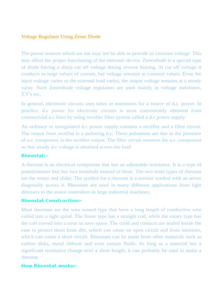 List of Physics Projects | PDF | Rectifier | Transformer