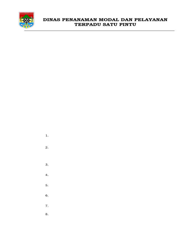 Standar Pelayanan DPM PTSP Tahun 2020 | PDF