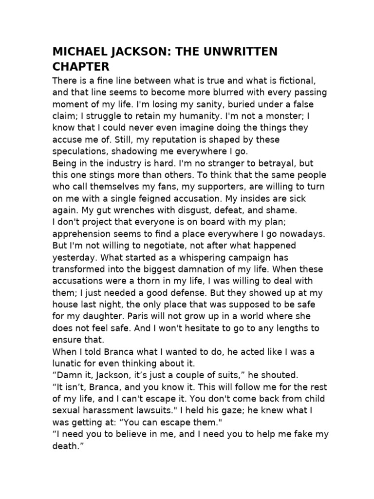 Michael Jackson - The Unwritten Chapter | PDF