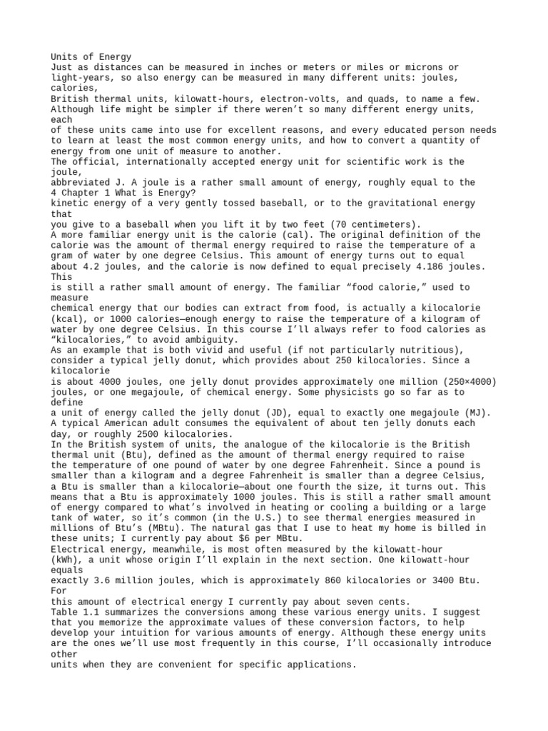 Units of Energy | PDF | Calorie | Quantity