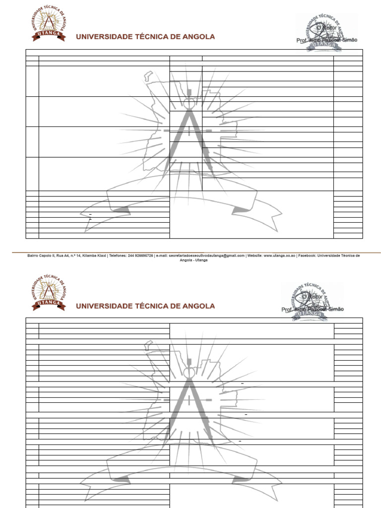 Tabela de Propinas e Taxas da UTANGA | PDF | Pós-graduação | Mestrado ...
