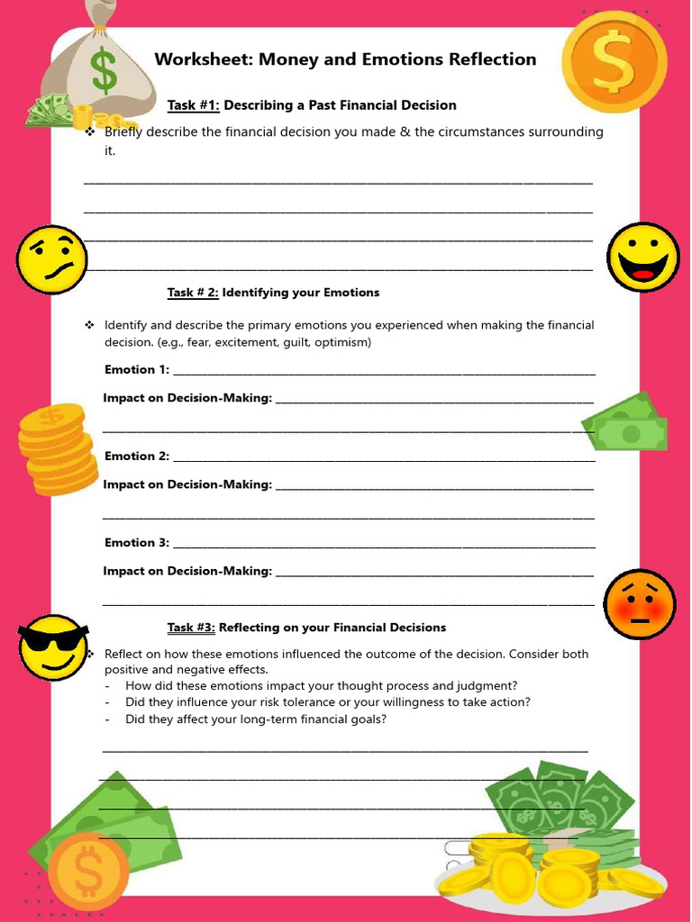 Money and Emotions Reflection Worksheet | PDF | Decision Making | Emotions